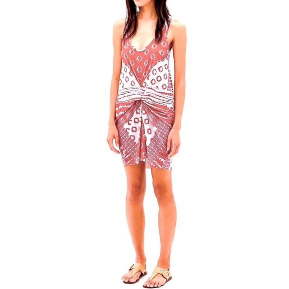 Zara | Dresses | Zara Collection Rust And Ivory Sleeveless Abstract ...